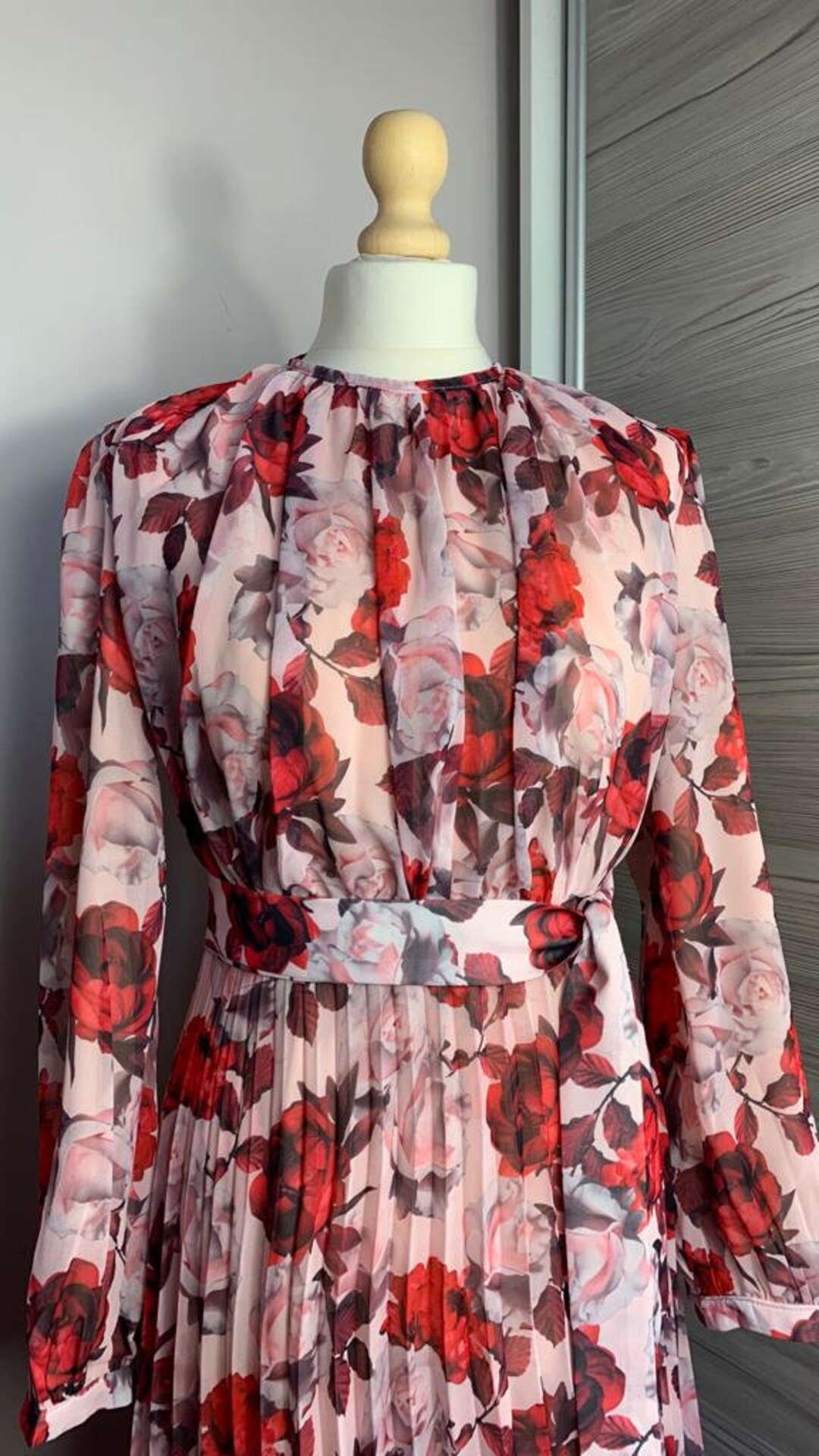 Womens Long Maxi Modest Red Pleated Dress - Etsy