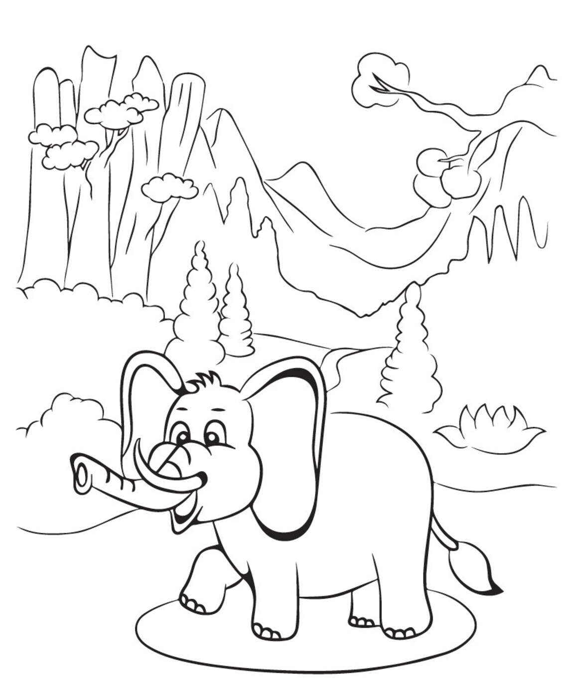 Elephant Colouring Book 20 Pages of Fun for Boys, Girls, Teens, Kids ...