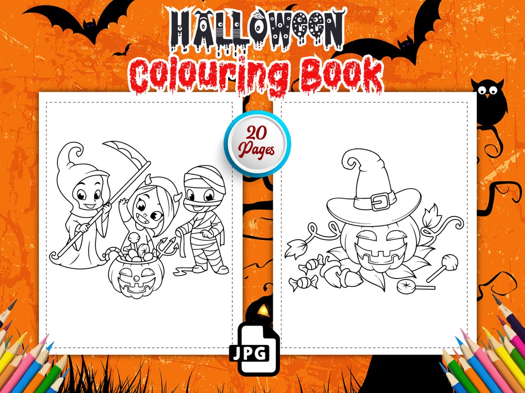 Livre de coloriage Halloween 20 Pages imprimable Halloween Kids DIGITAL ...