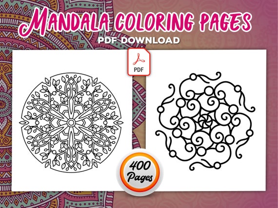 400 Mandala Colouring Pages Meditation Mandalas Intricate | Etsy