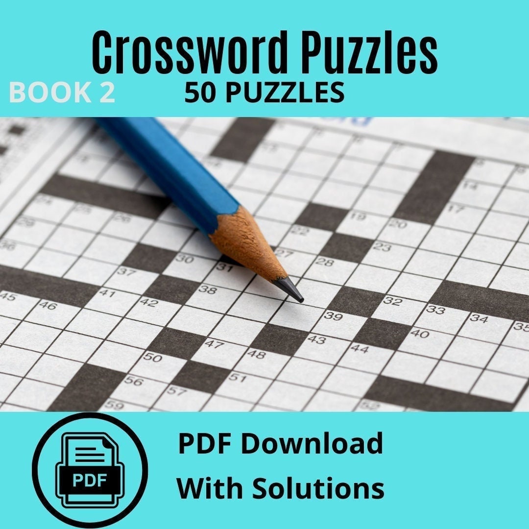 50 Printable Crossword Puzzles Book 2, Back to School, Word Scramble ...