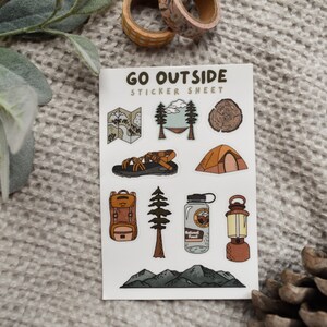 Go Outside Sticker Sheet Packs Camping Stickers - Etsy