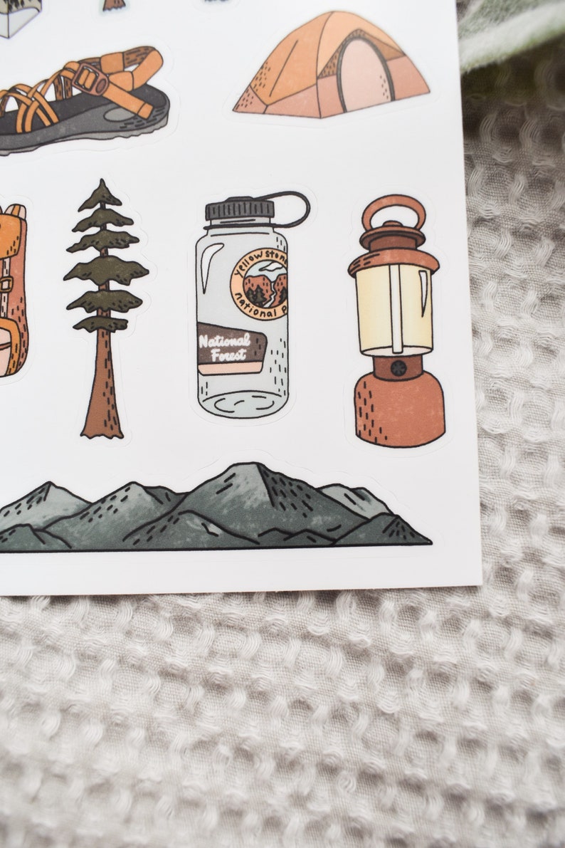 Go Outside Adventure Sticker Sheet: Waterproof Hiking & Camping Decals ...