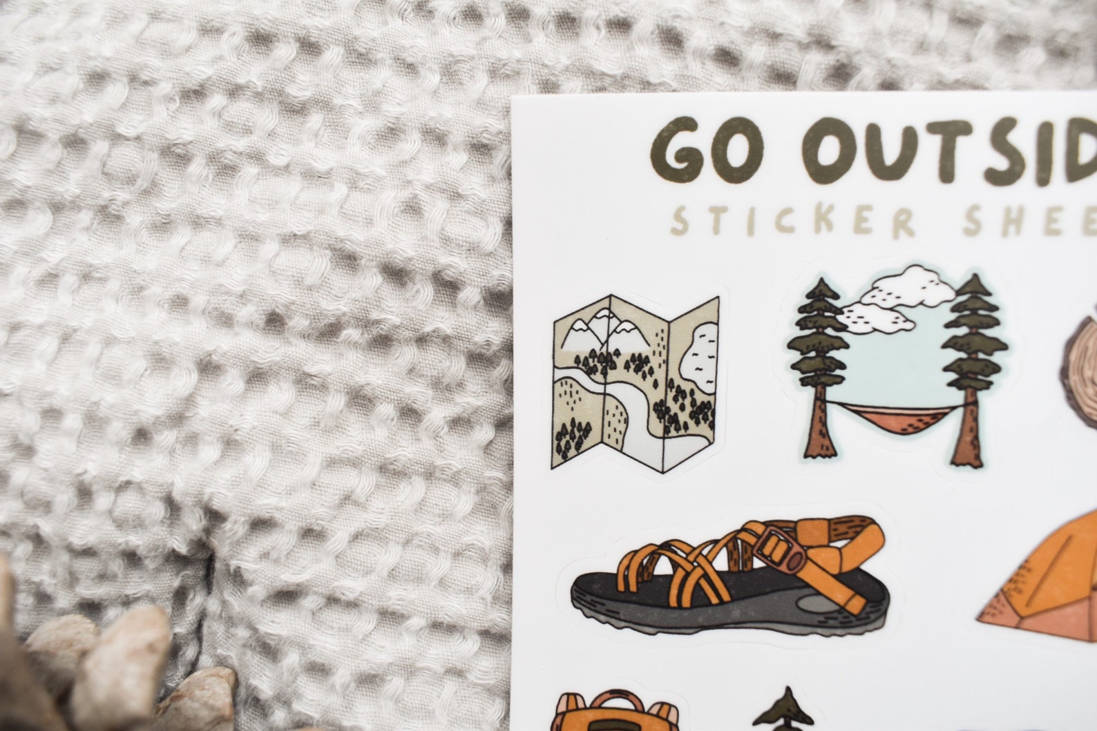 Go Outside Adventure Sticker Sheet: Waterproof Hiking & Camping Decals ...