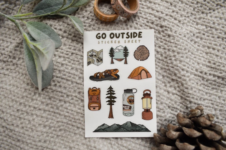 Outdoors Sticker Sheet - Etsy