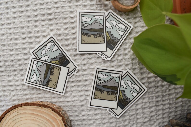 Nature Polaroid Sticker | National Park Hiking Decal for Granola Girls ...
