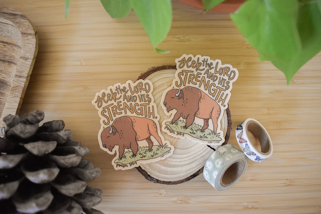 Bison Sticker | Seek the Lord Psalm 105:4 | Faith & Nature Vinyl Decal ...