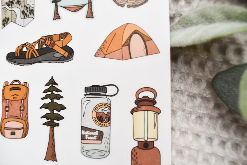 Go Outside Adventure Sticker Sheet: Waterproof Hiking & Camping Decals ...