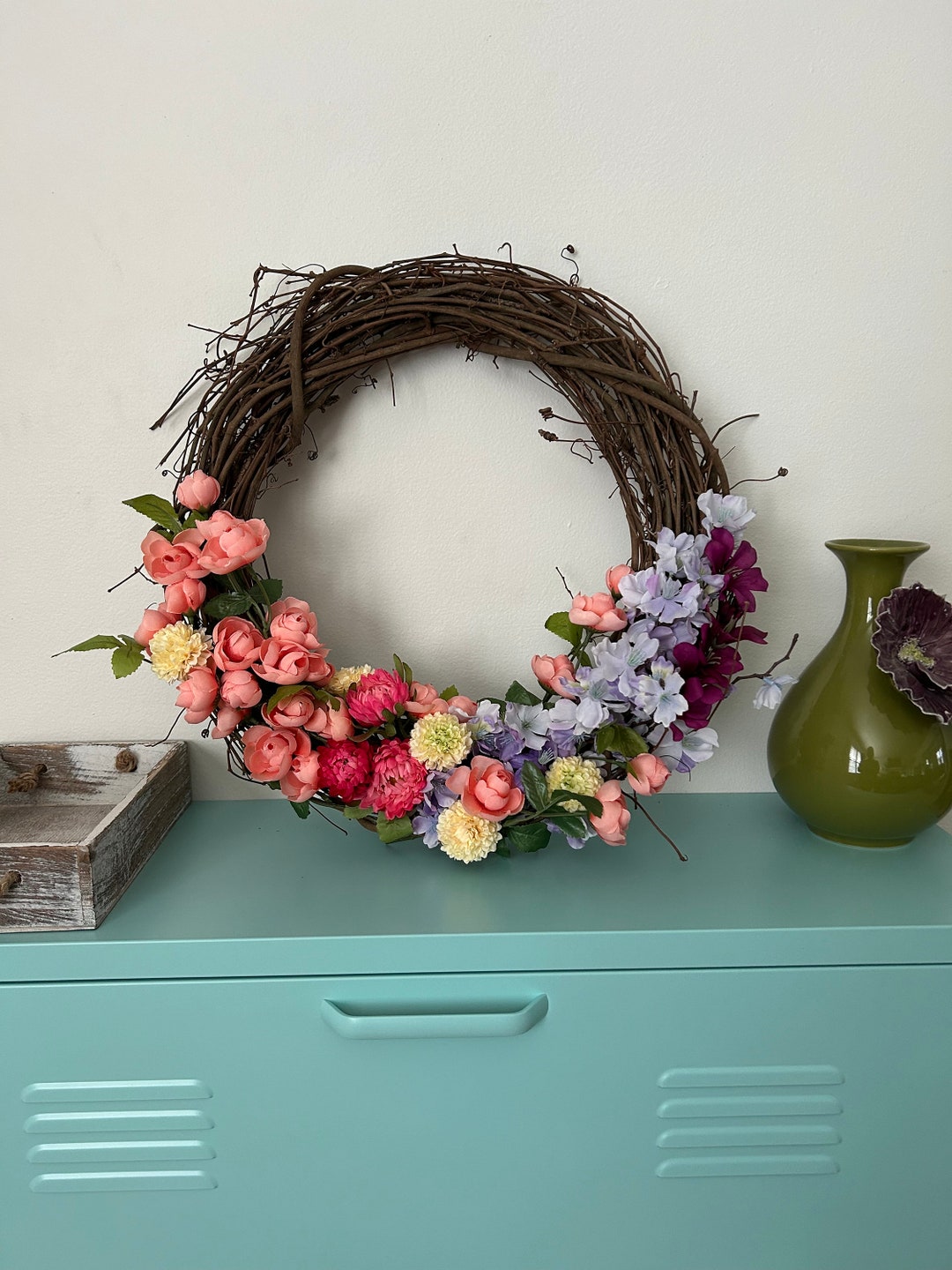 Spring Flowers Wreath - Etsy