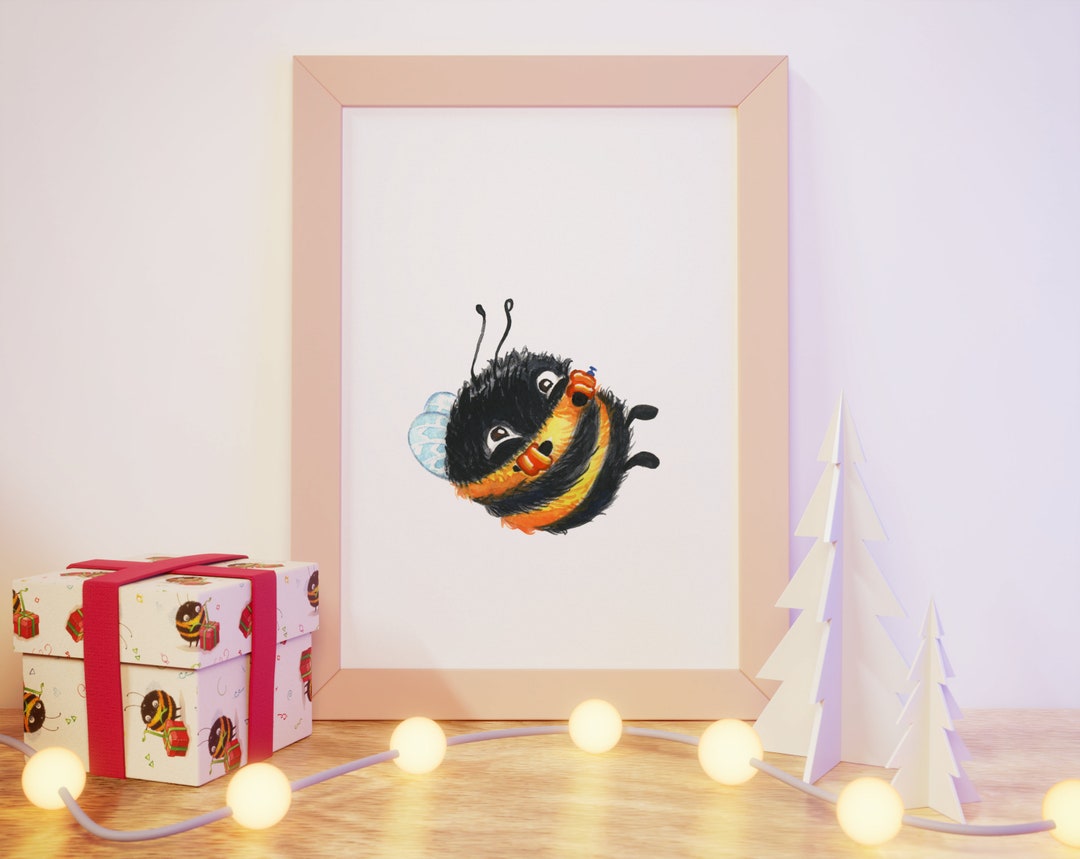Bumblebee Poster Jumping Into Water Wings Children's Room Poster ...