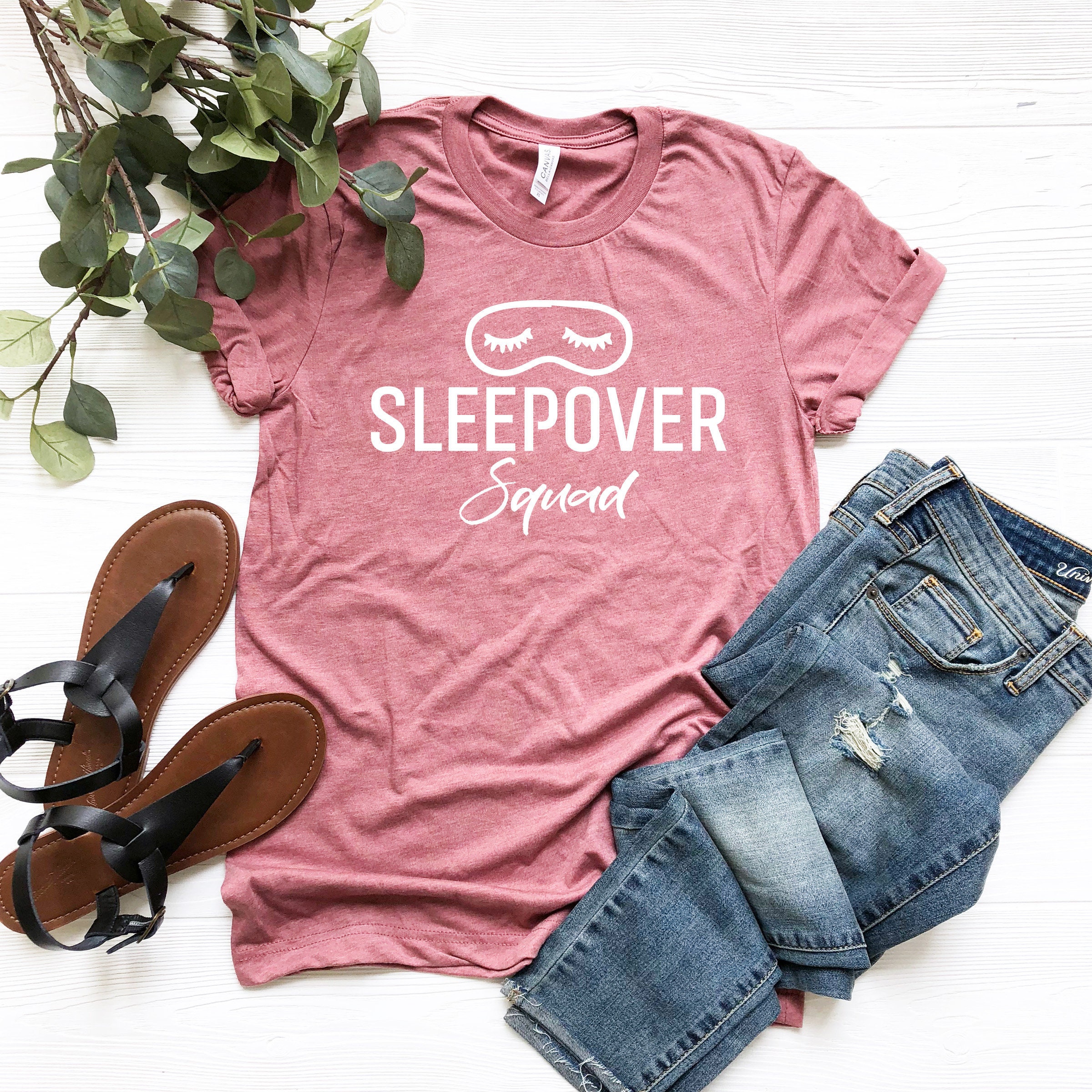 Sleepover Squad Shirt Girls Birthday Party Shirt Slumber Etsy