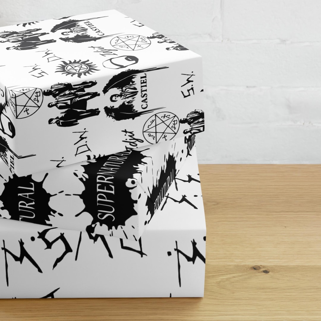 Supernatural Gift Wrap TV Show Themed Wrapping Paper Winchester ...