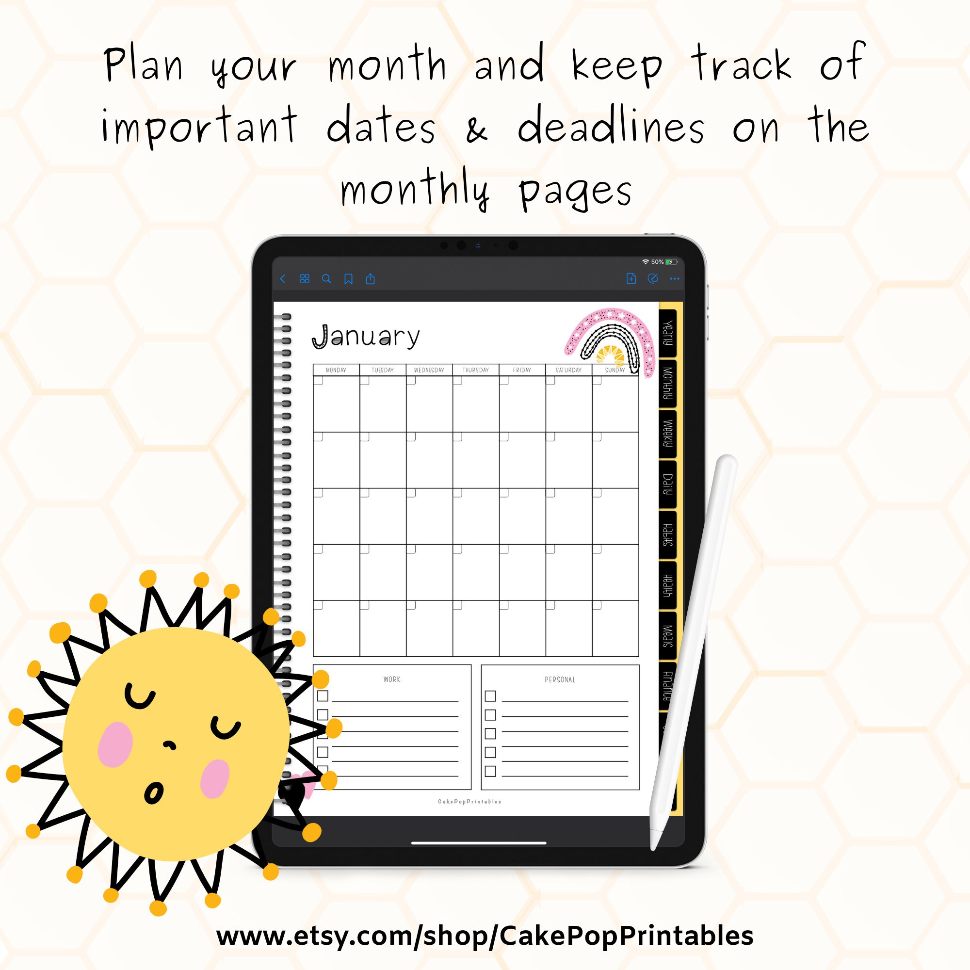 Digital Weight Loss Planner, Bee Happy Weight Loss Journal for Ipad ...