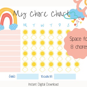 Printable Rainbow Chore Chart, Sticker Chart, To-do List, Morning ...