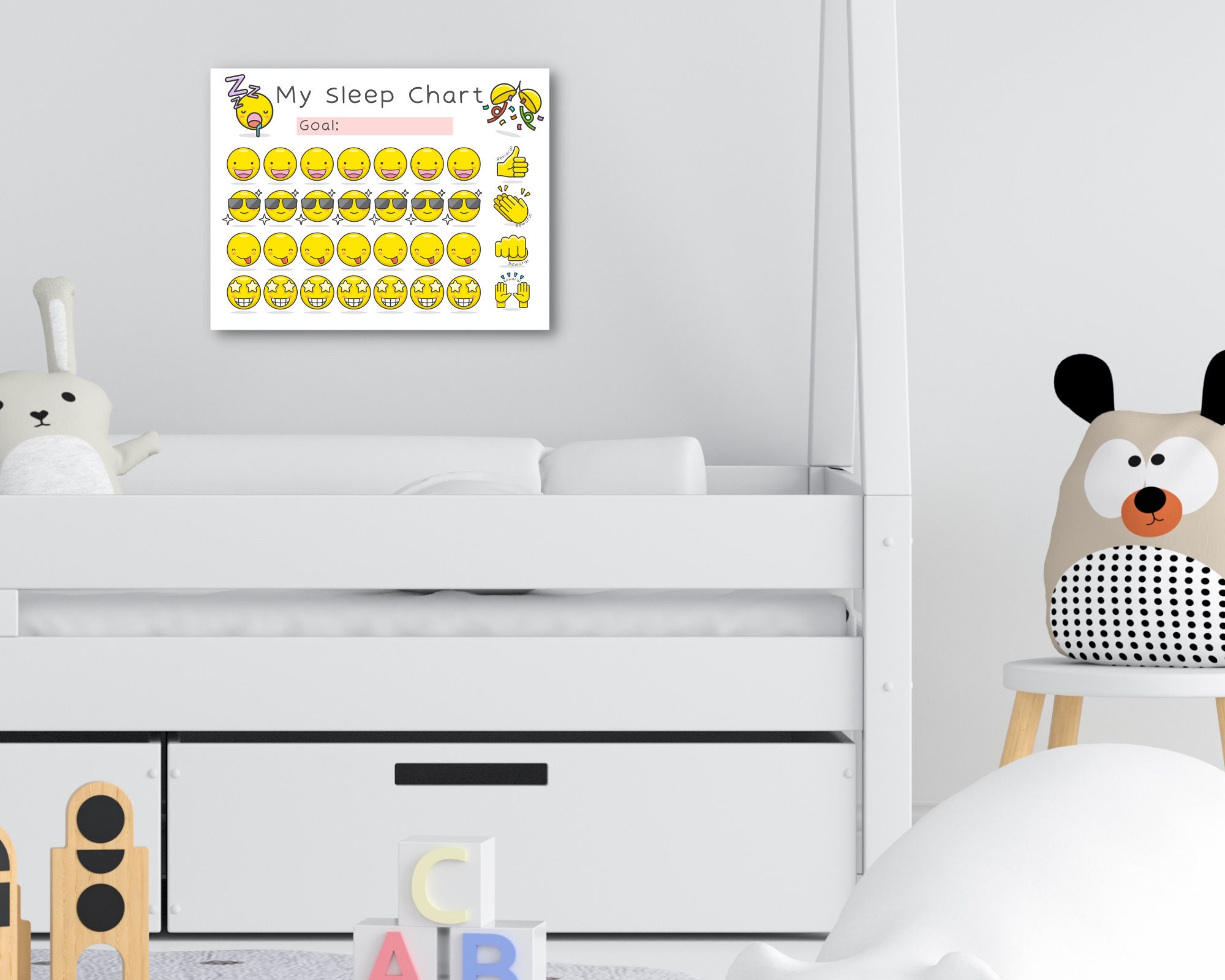 Printable Sleep Sticker Chart Emoticons Reward Chart for - Etsy