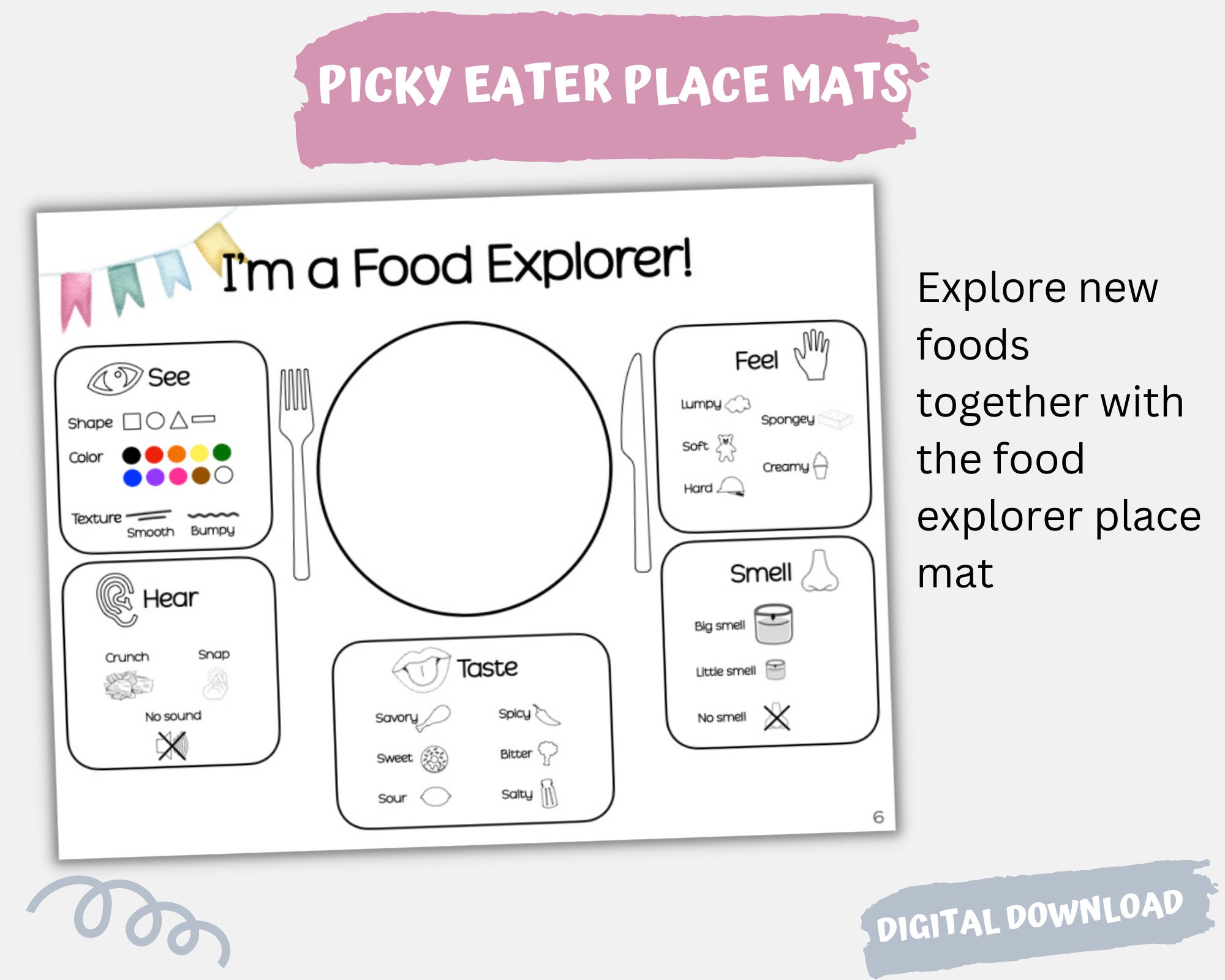 Picky Eater Place Mats, Printable Dragon Food Explorer Worksheet for ...