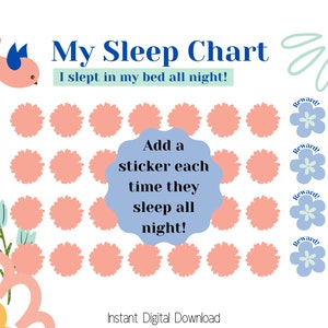 Printable Sleep Sticker Chart, Reward Chart for Toddlers and ...