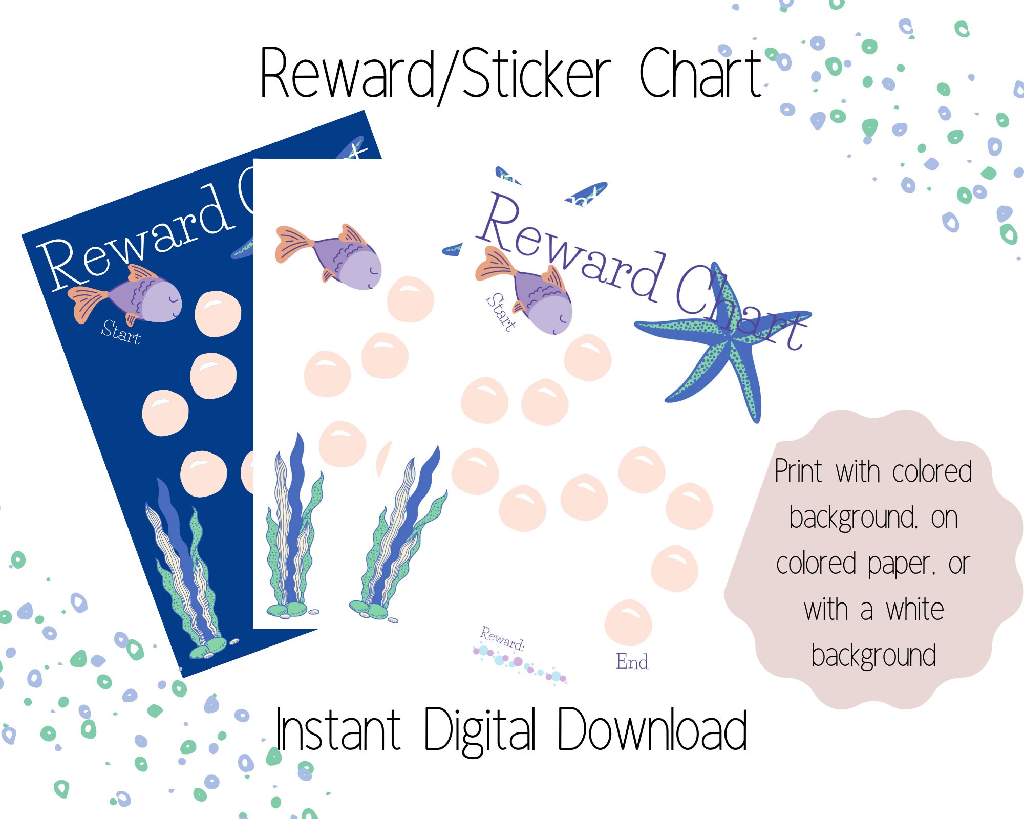 Printable Under the Sea Reward Chart Sticker Chart Behavior | Etsy