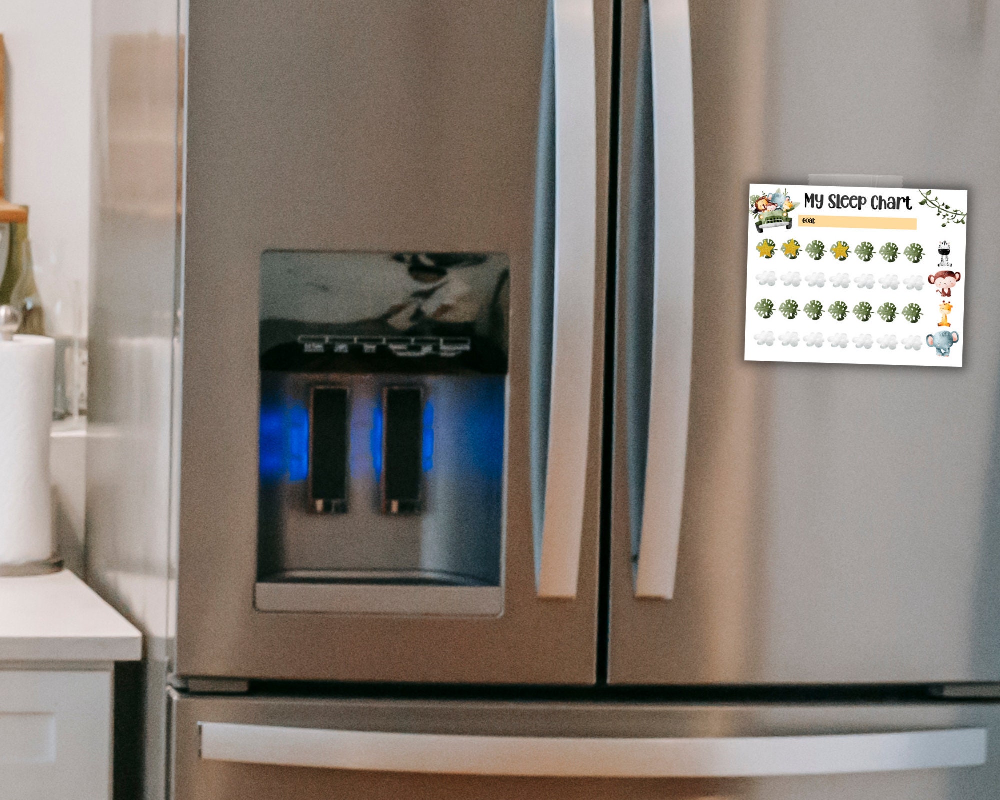 Printable Sleep Sticker Chart, Baby Safari Animals Reward Tracker for ...