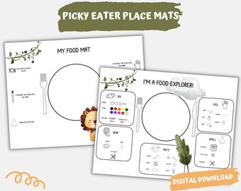 Place Mats for Picky Eaters, Printable Mermaid Food Explorer Worksheet ...