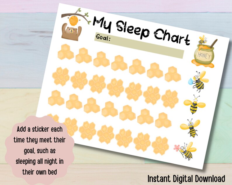 Sleep Reward Sticker Chart Printable for Toddlers and - Etsy