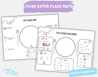 Place Mats for Picky Eaters, Printable Mermaid Food Explorer Worksheet ...