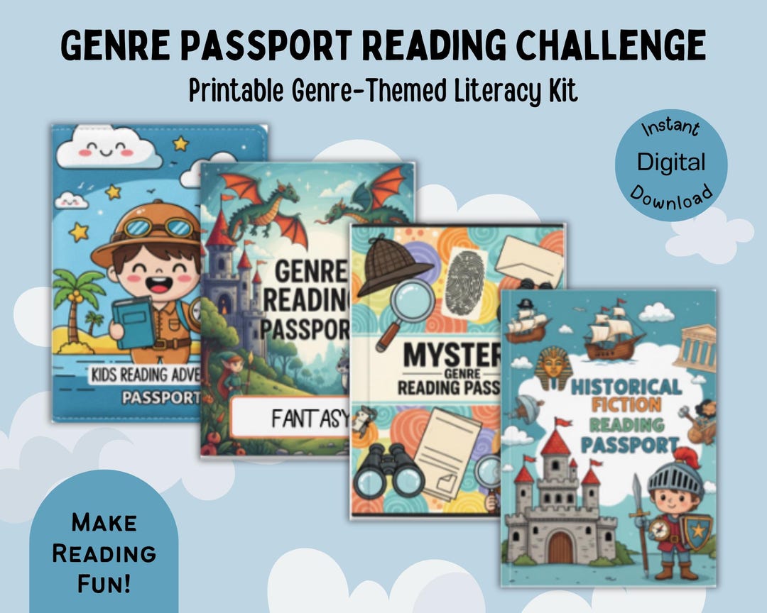 Kids' Genre Reading Passport, Printable Reading Challenge (PDF) - Etsy
