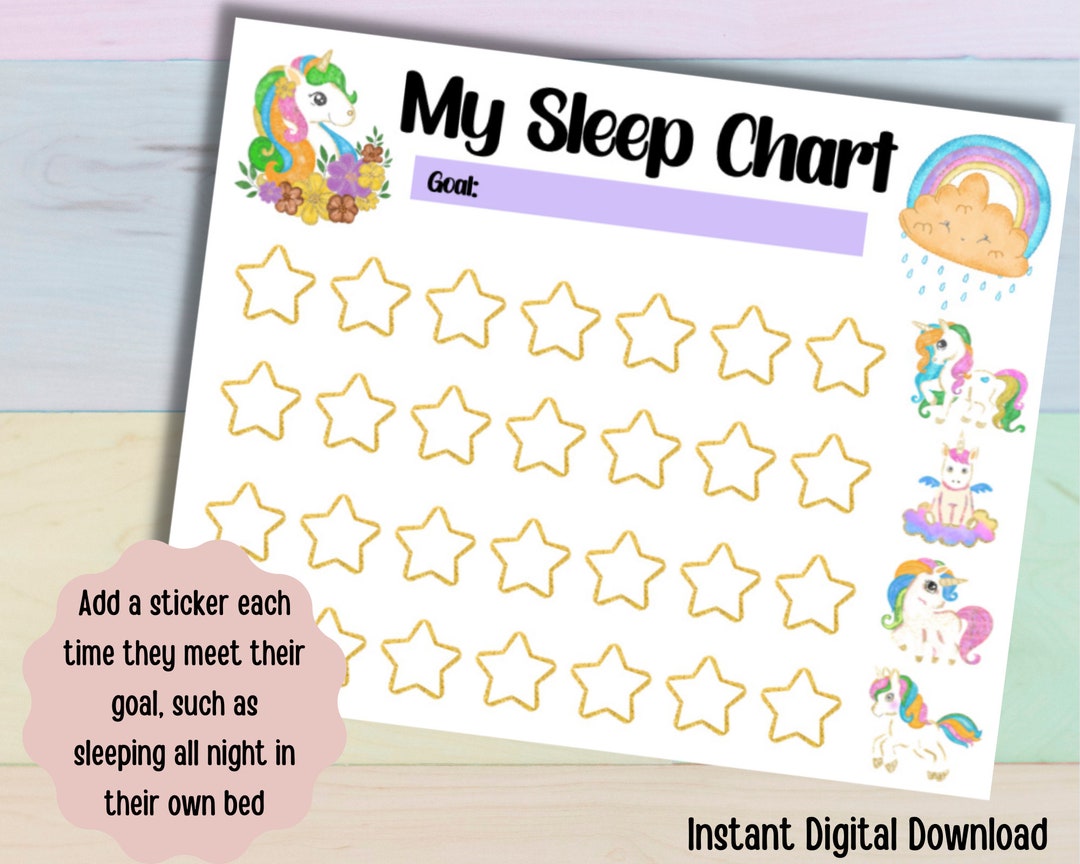 Sleep Sticker Reward Chart for Toddlers and Preschoolers, Printable ...