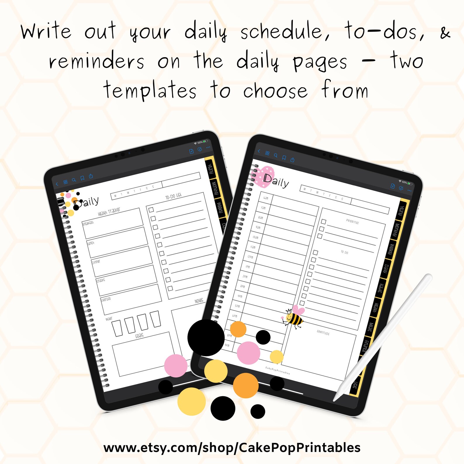 Digital Weight Loss Planner, Bee Happy Weight Loss Journal for Ipad ...