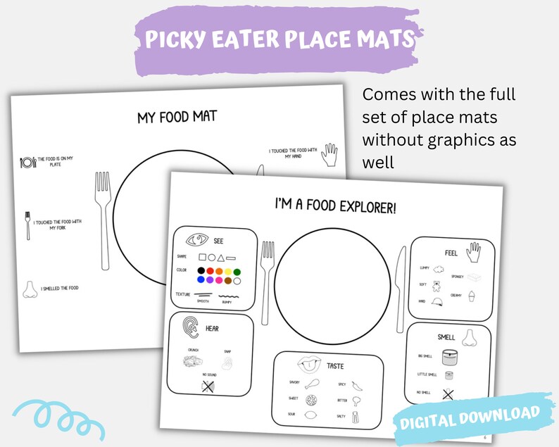 Place Mats for Picky Eaters, Printable Unicorn Food Explorer Worksheet ...