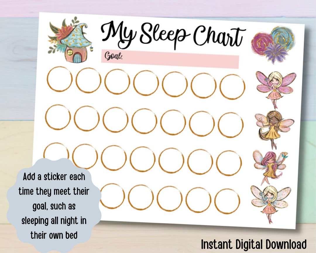 Sticker Chart for Sleep Printable, Glitter Fairies Star Reward Chart ...
