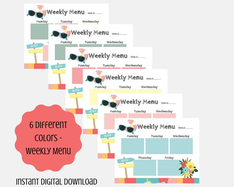 July Printable Weekly & Monthly Meal Planner Menu Prep - Etsy