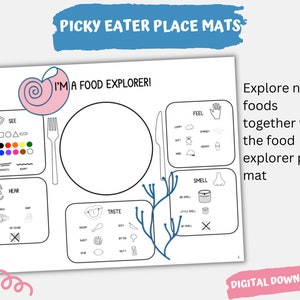 Place Mats for Picky Eaters, Printable Mermaid Food Explorer Worksheet ...