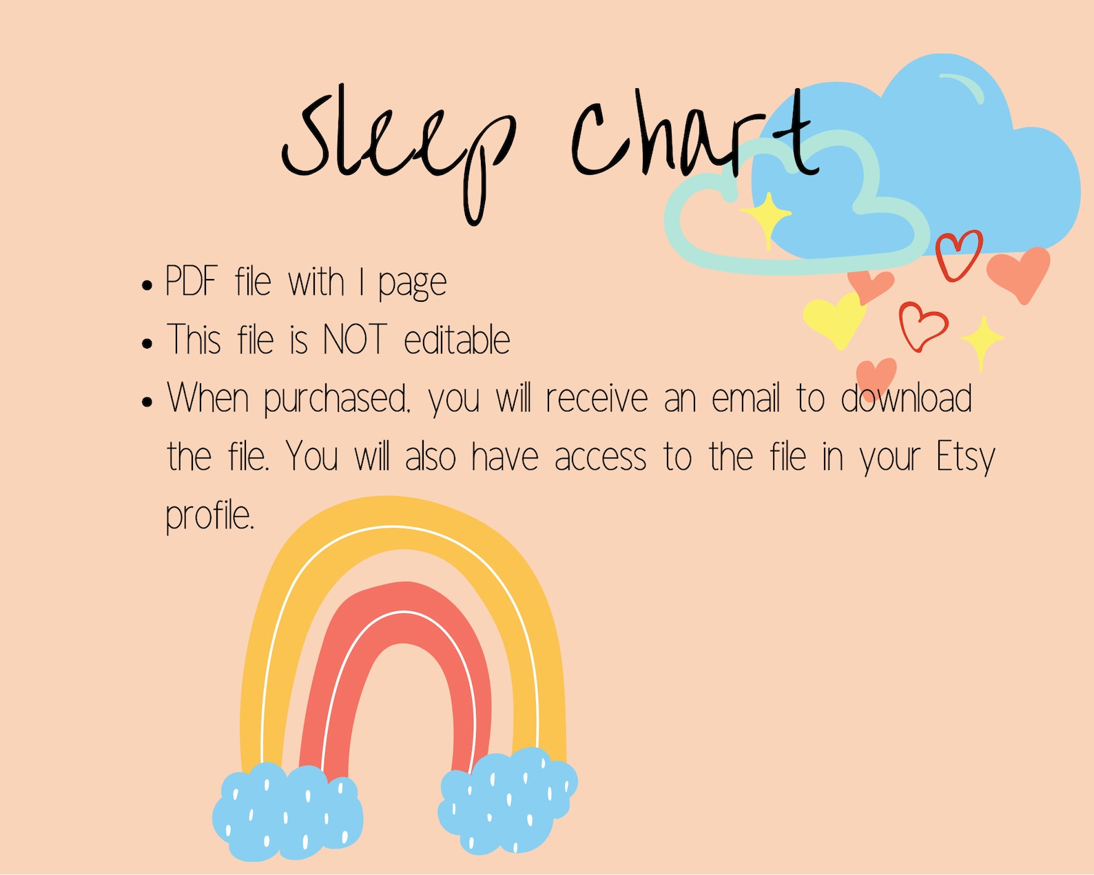 Printable Sleep Sticker Chart, Rainbow Reward Chart for Toddlers and ...