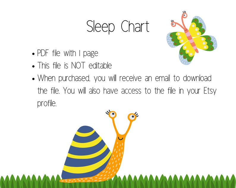 Printable Sleep Sticker Chart, Happy Snails Reward Chart for Toddlers ...