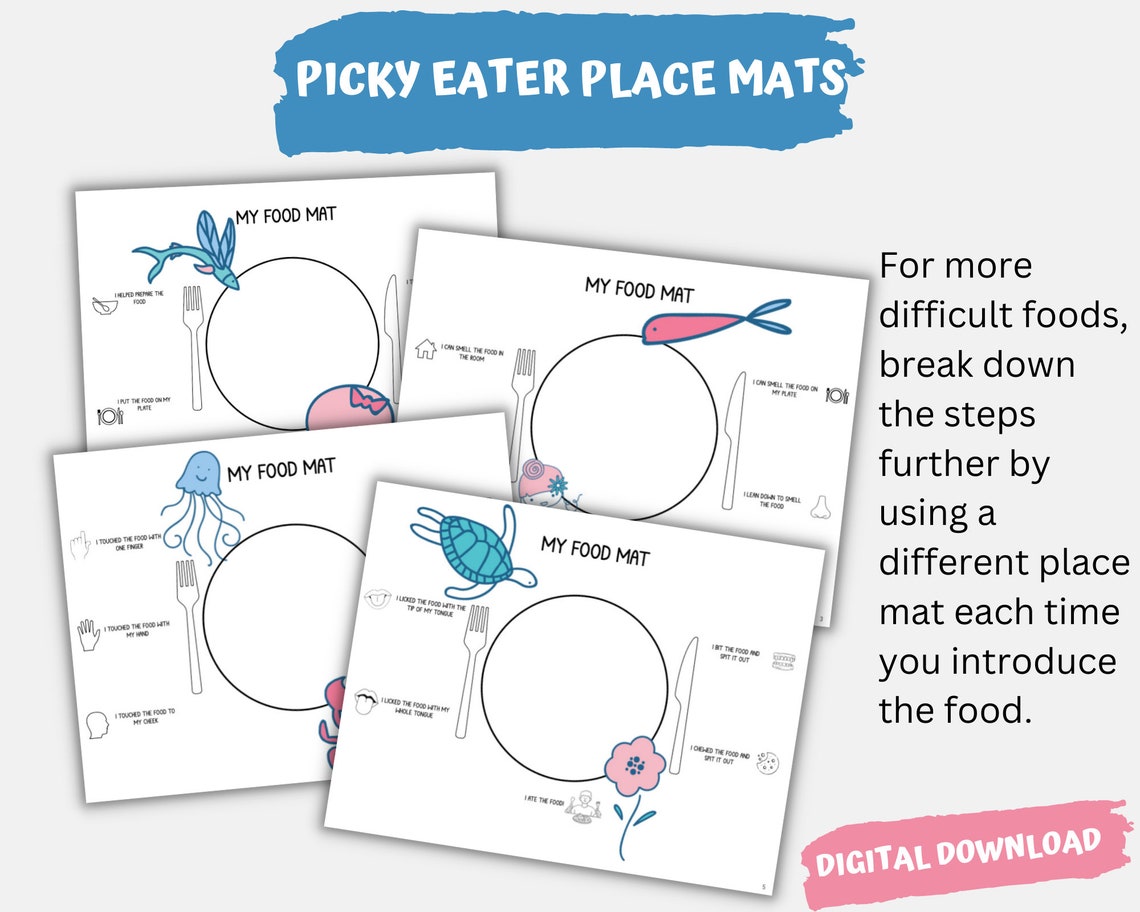 Place Mats for Picky Eaters, Printable Mermaid Food Explorer Worksheet ...