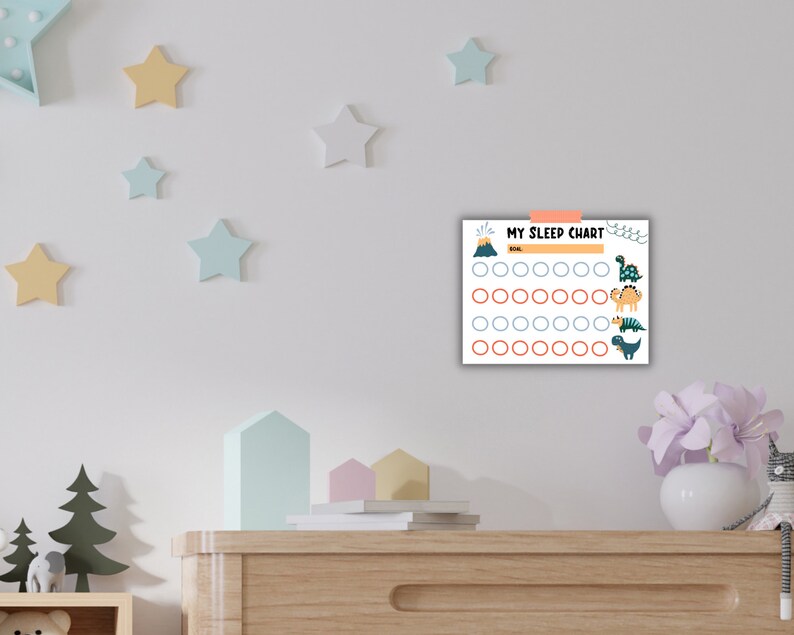 Printable Sleep Sticker Chart, Cute Dinosaurs Reward Tracker for ...