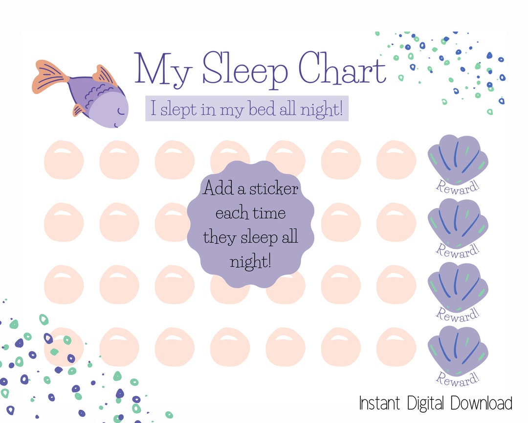 Sleep Sticker Chart, Printable Under the Sea Reward Chart for Toddlers ...