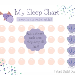 Sleep Sticker Chart, Printable Under the Sea Reward Chart for Toddlers ...