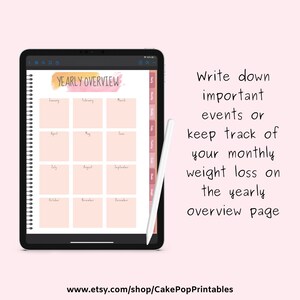 Digital Weight Loss Journal, Watercolor Weight Loss Planner for Ipad ...