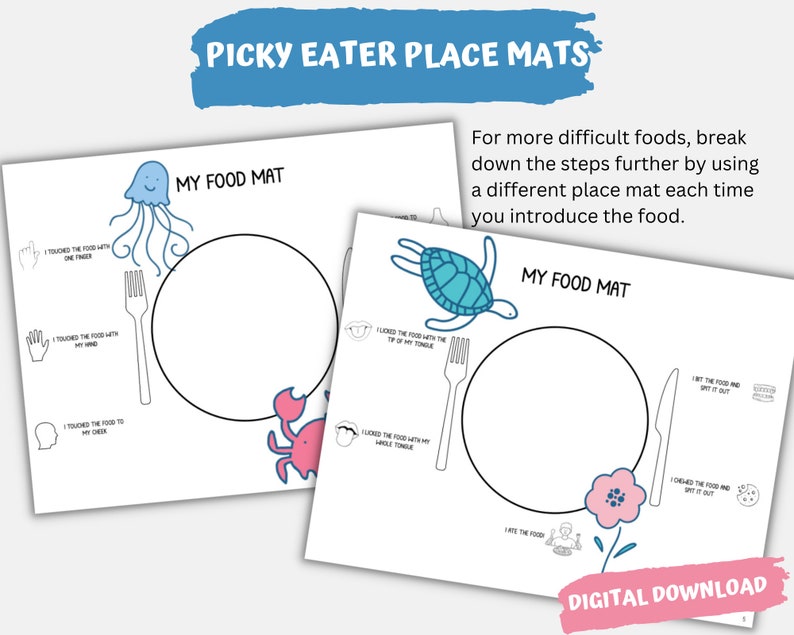 Place Mats for Picky Eaters, Printable Mermaid Food Explorer Worksheet ...