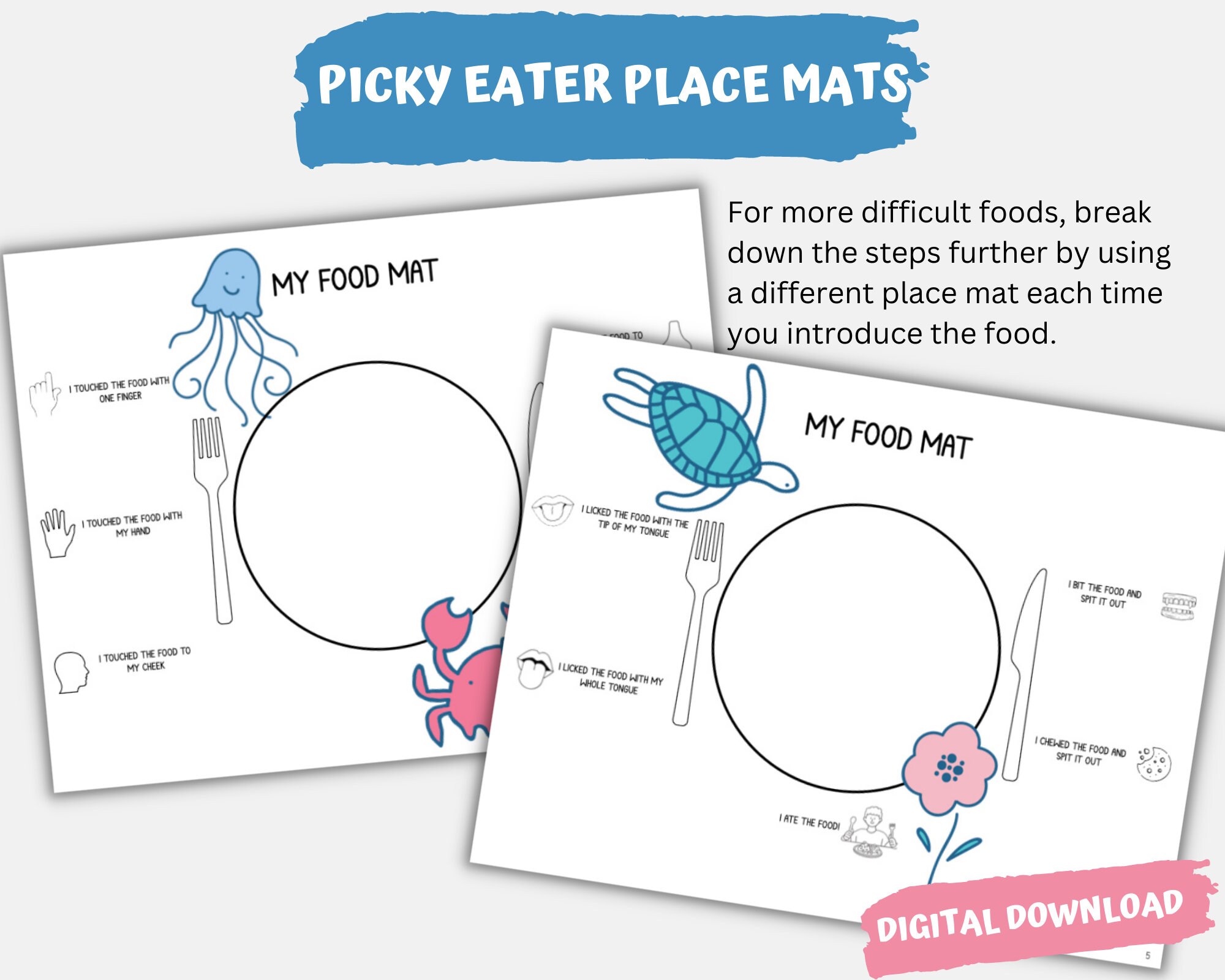 Place Mats for Picky Eaters, Printable Mermaid Food Explorer Worksheet ...
