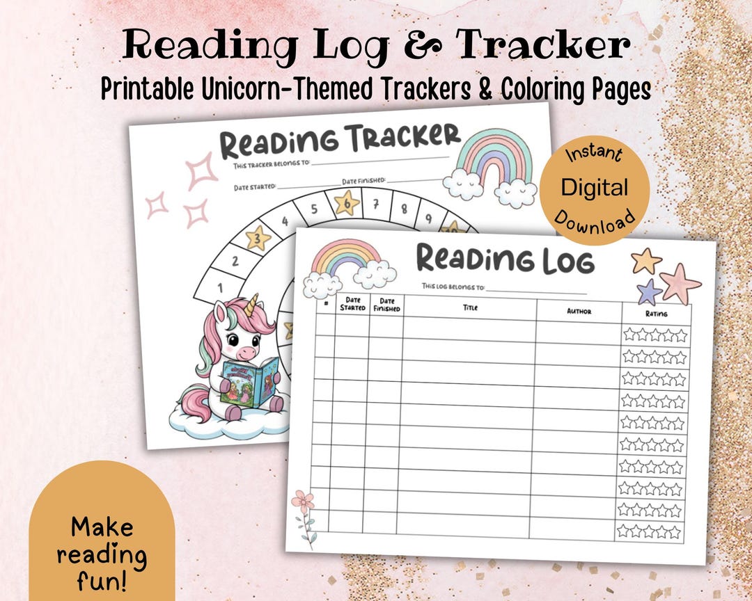 Reading Log and Tracker, Printable Unicorn Reading Incentive for Kids ...