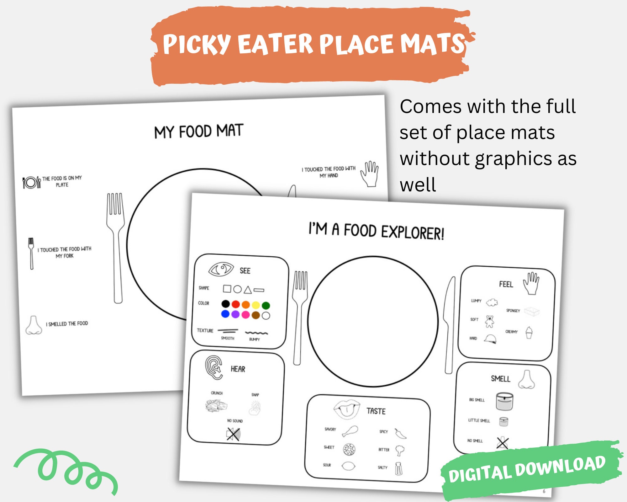 Printable Picky Eater Place Mats, Dinosaur Food Explorer Worksheet ...