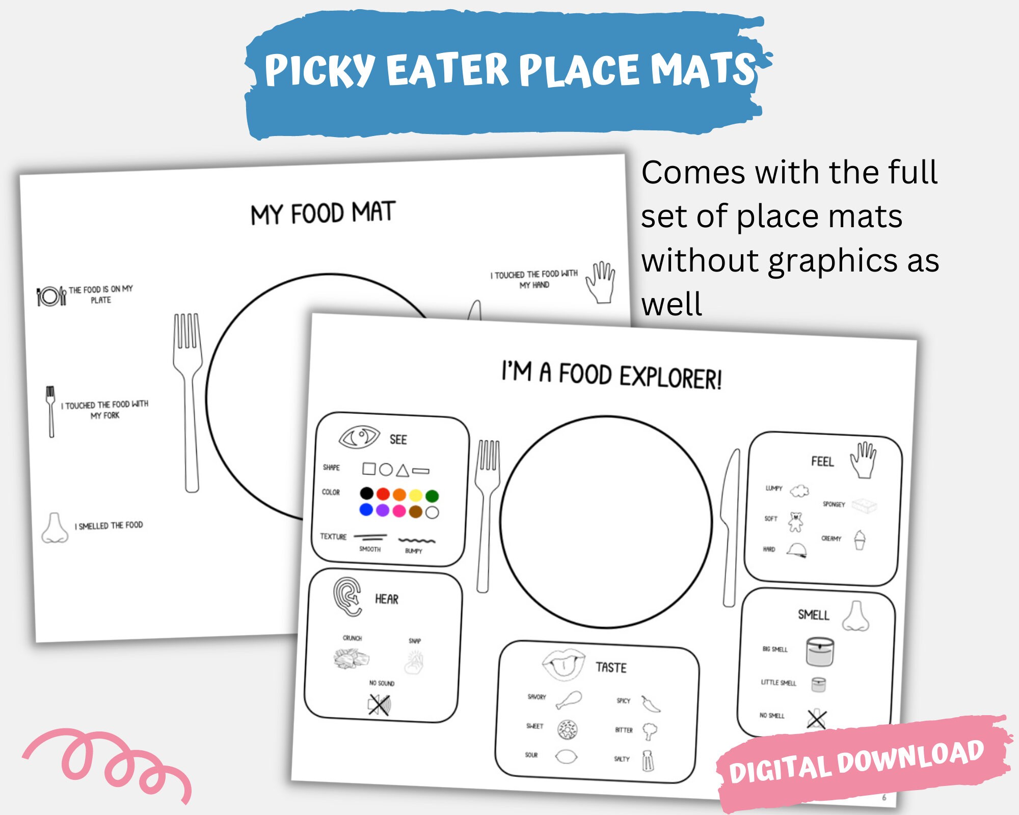 Place Mats for Picky Eaters, Printable Mermaid Food Explorer Worksheet ...