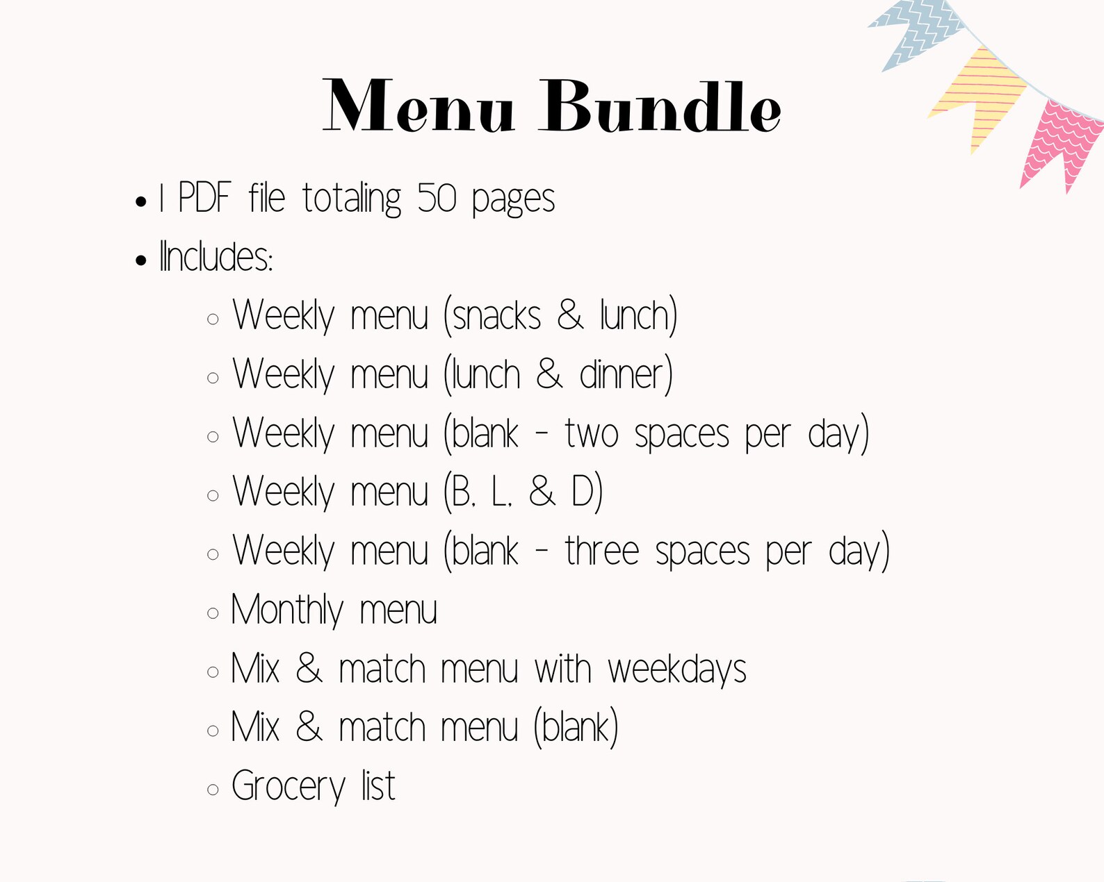 Printable Rainbow Menu Bundle, Daycare/preschool Menu, Weekly Lunch ...