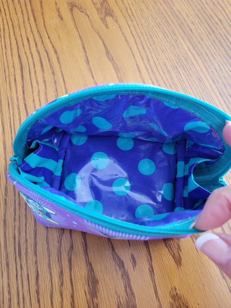 Cat Clam up Pouch, Large, Tula Pink Cheshire Cat Pouch, Zipper Pouch ...