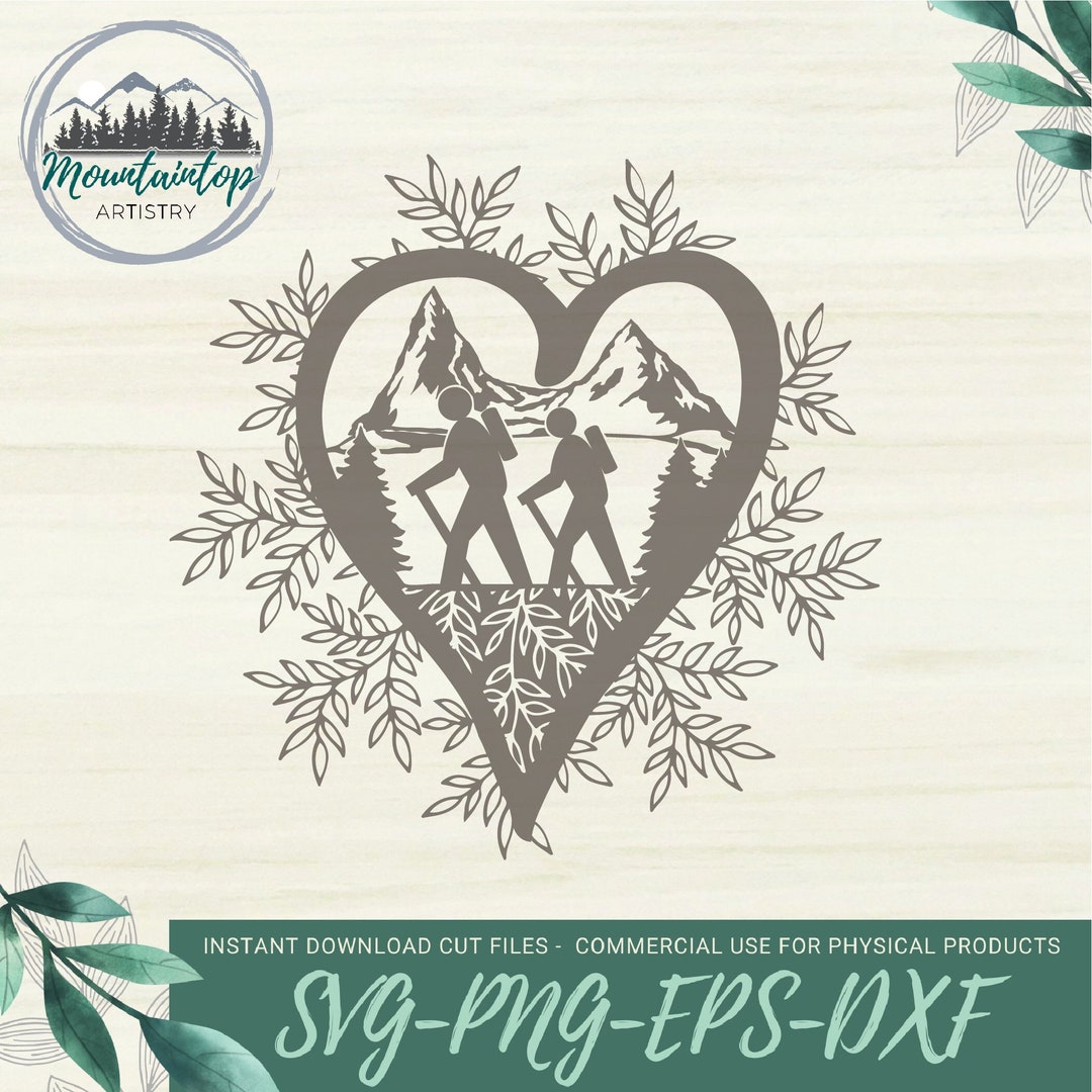 Hiking Heart SVG, Hiking Trail Addict, Gifts for Hikers, Hiking Couple ...