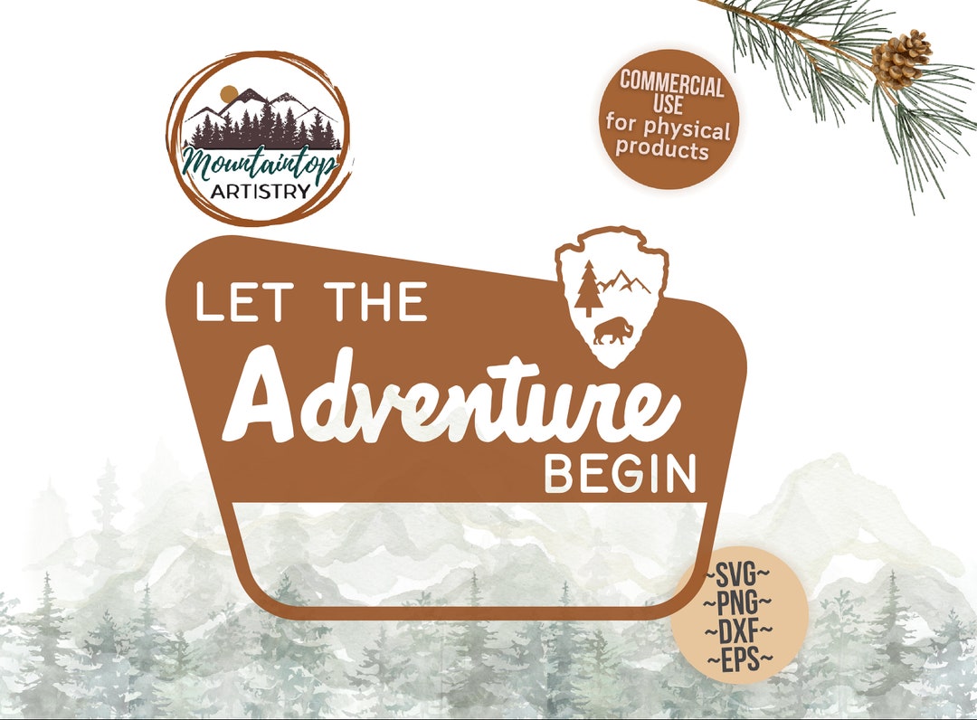 Let the Adventure Begin Sign National Park Decor Woodland Wall Art ...