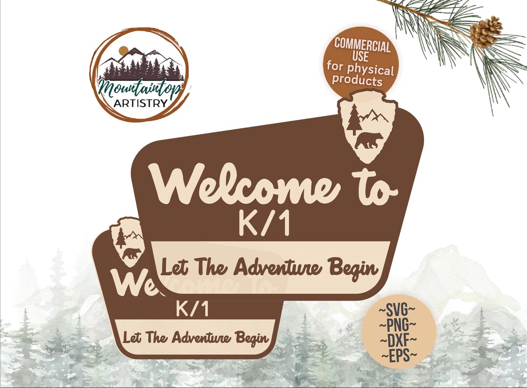 Welcome to K/1 Sign Printable Classroom Decor National Park Theme ...